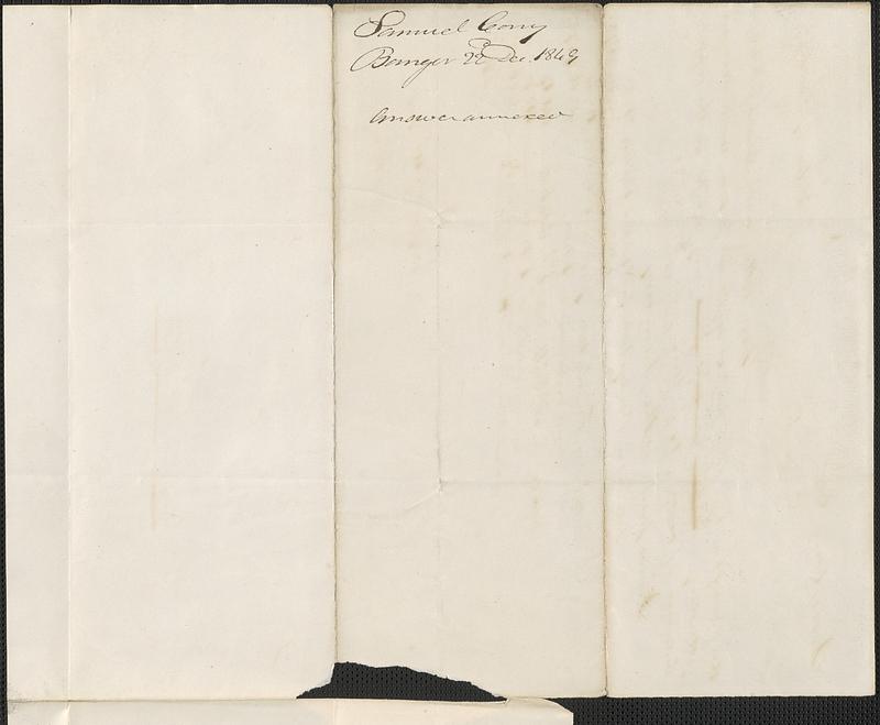 Samuel Cony to George Coffin, 22 December 1849 - Digital Commonwealth