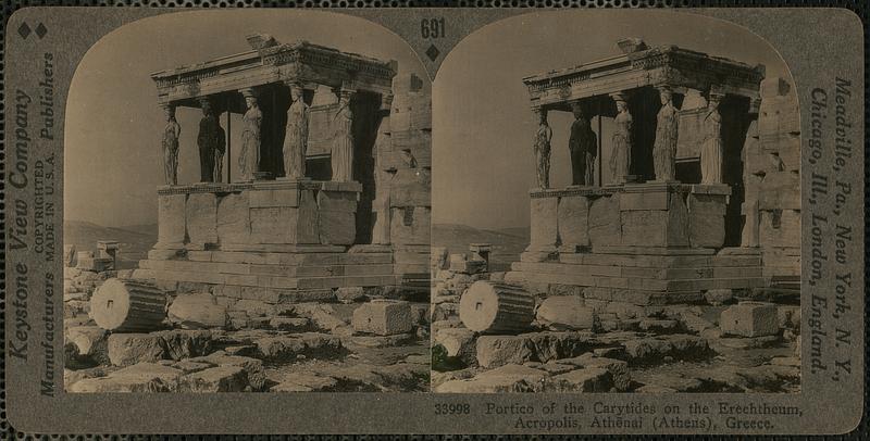 Portico of the Carytides on the Erechtheum, Acropolis, Athēnai (Athens ...