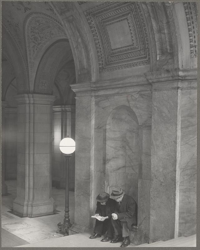 Boston Public Library, interior, main lobby, niche - Digital Commonwealth