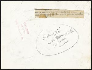 Truck Plows through flooded section of Rte. 9 at Oak St., Natick, as ...