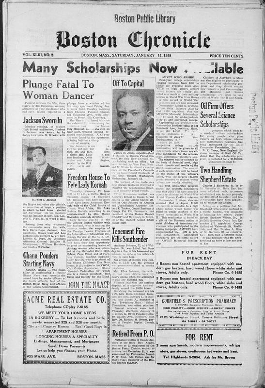 Boston Chronicle. January 11, 1958 - Digital Commonwealth