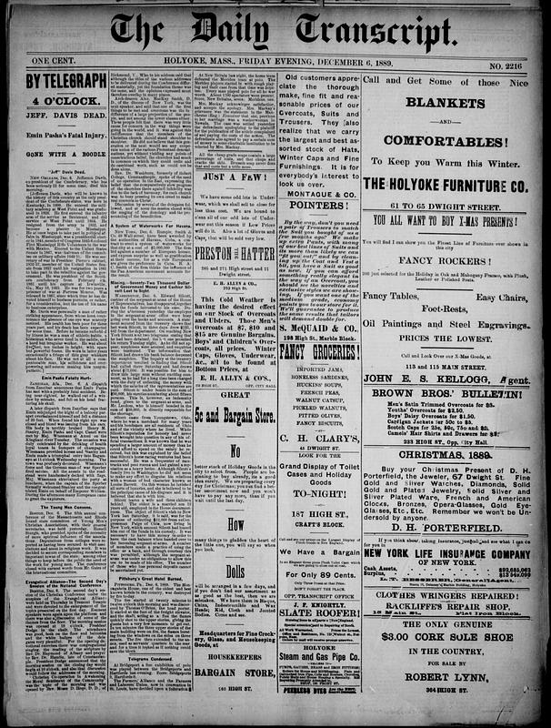 The Daily Transcript. December 06, 1889 - Digital Commonwealth