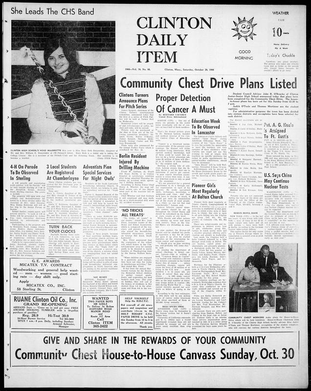 Clinton Daily Item. October 29, 1966 - Digital Commonwealth