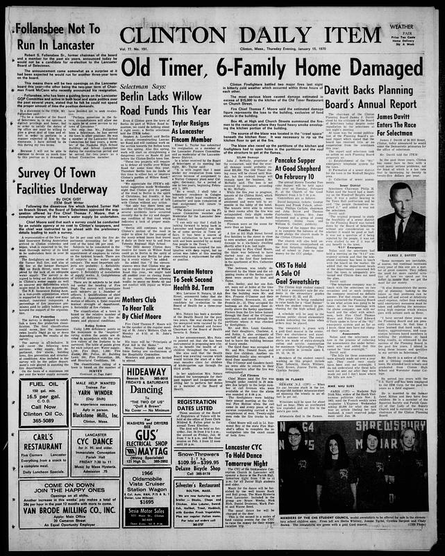 Clinton Daily Item. January 15, 1970 - Digital Commonwealth