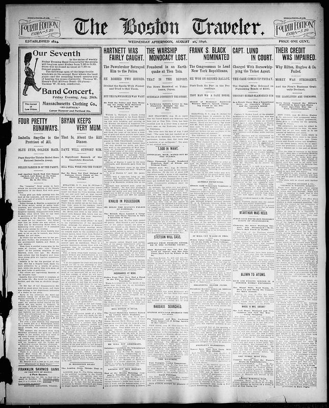 The Boston Traveler. August 26, 1896 - Digital Commonwealth