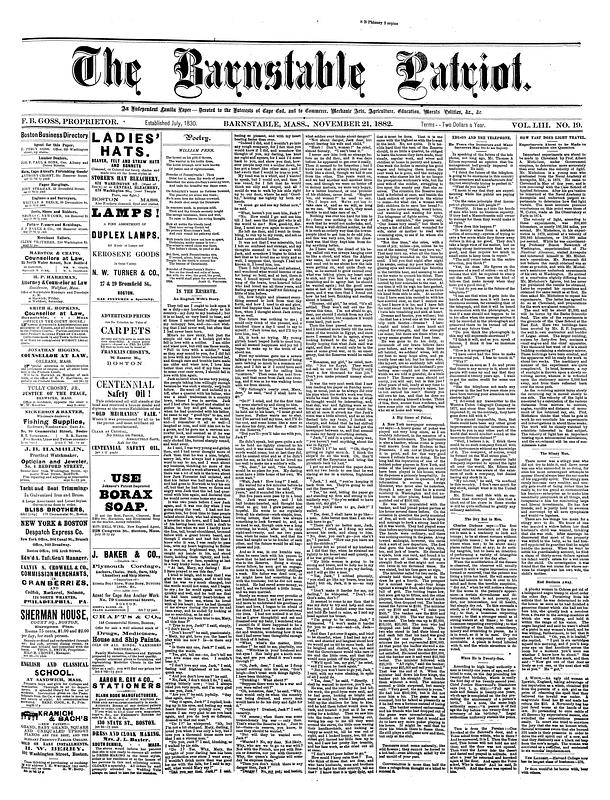 Barnstable Patriot. November 21, 1882 - Digital Commonwealth