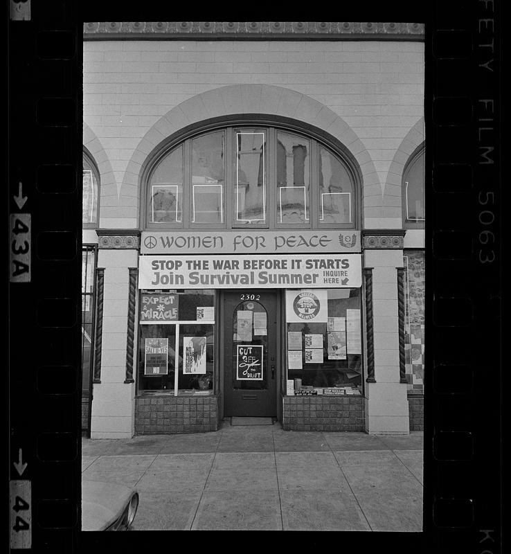 Women For Peace "Survival Summer" storefront, Boston - Digital Commonwealth