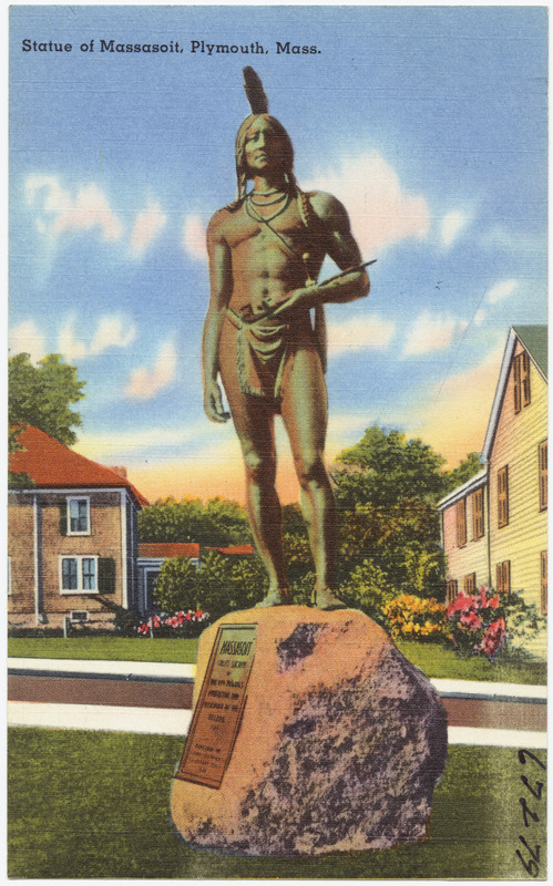 Statue of Massasoit, Plymouth, Mass. - Digital Commonwealth