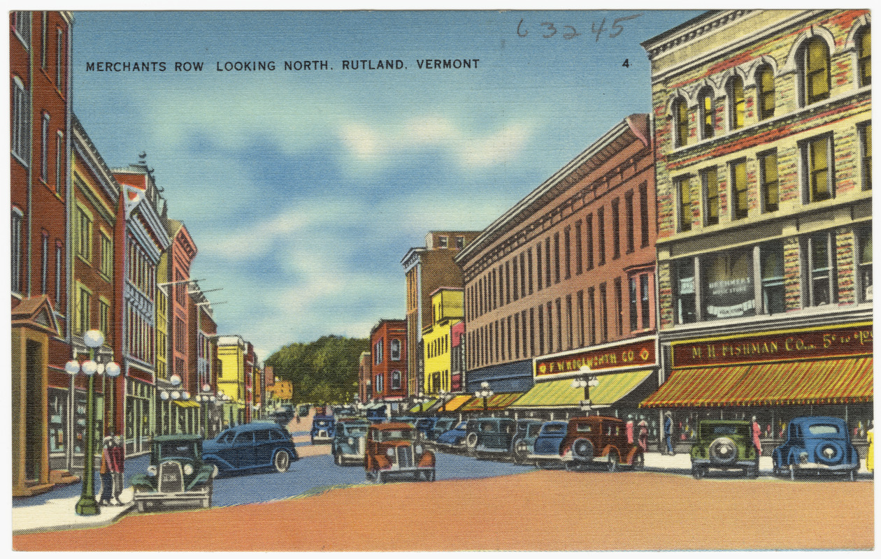 Merchants Row looking north, Rutland, Vermont - Digital Commonwealth