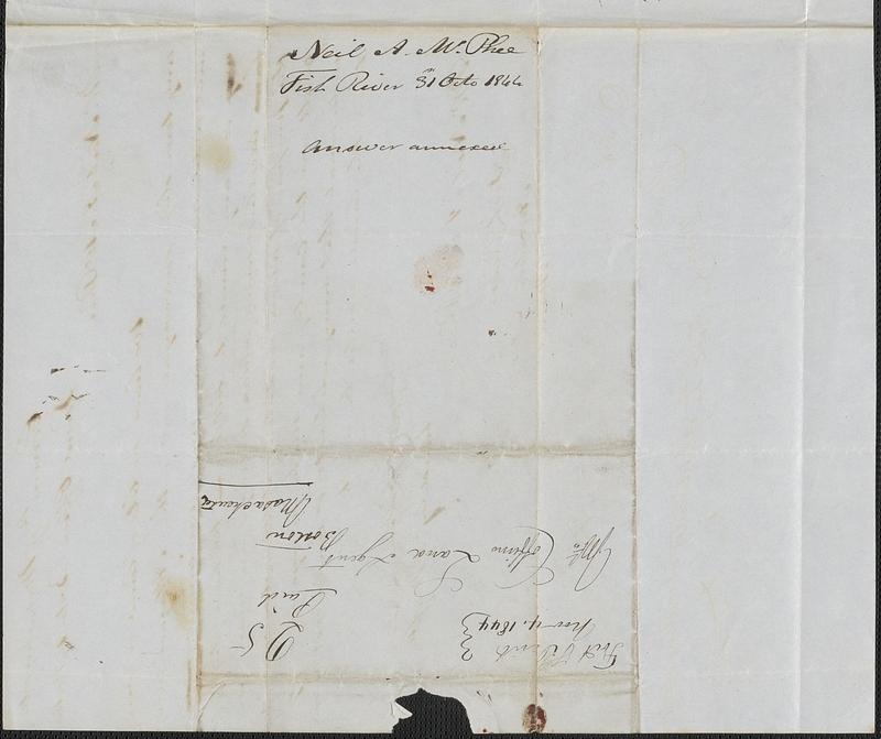Neil A. McPhee to George Coffin, 31 October 1844 - Digital Commonwealth