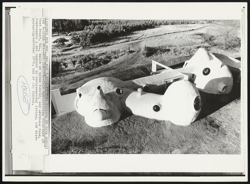 New Concept--this eye-catching structure at West Point. Ga., built of ...