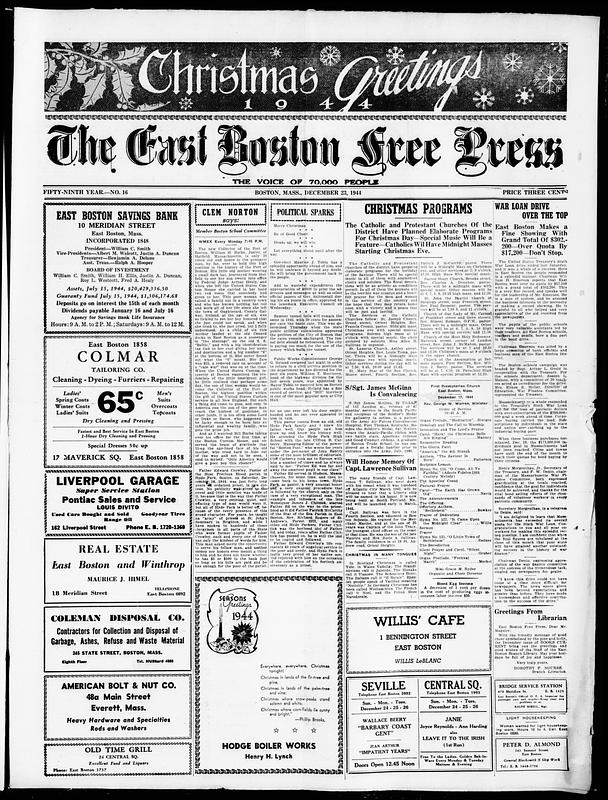 East Boston Free Press. December 23, 1944 - Digital Commonwealth