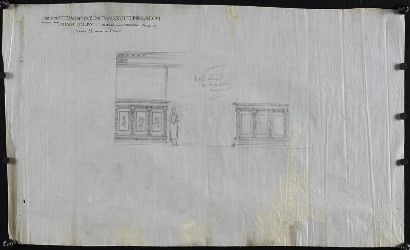 Sketch showing adaptation of wainscot to dining room - Digital Commonwealth