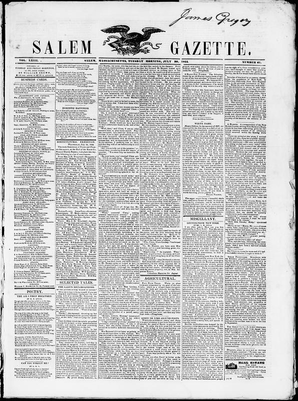 The Salem Gazette. July 30, 1844 - Digital Commonwealth