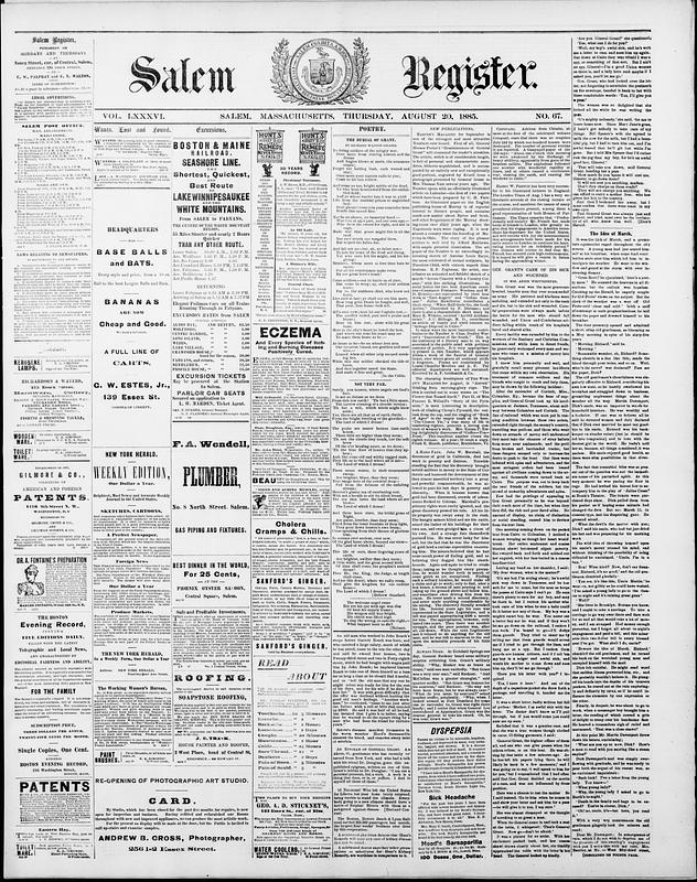 Salem Register. August 20, 1885 - Digital Commonwealth
