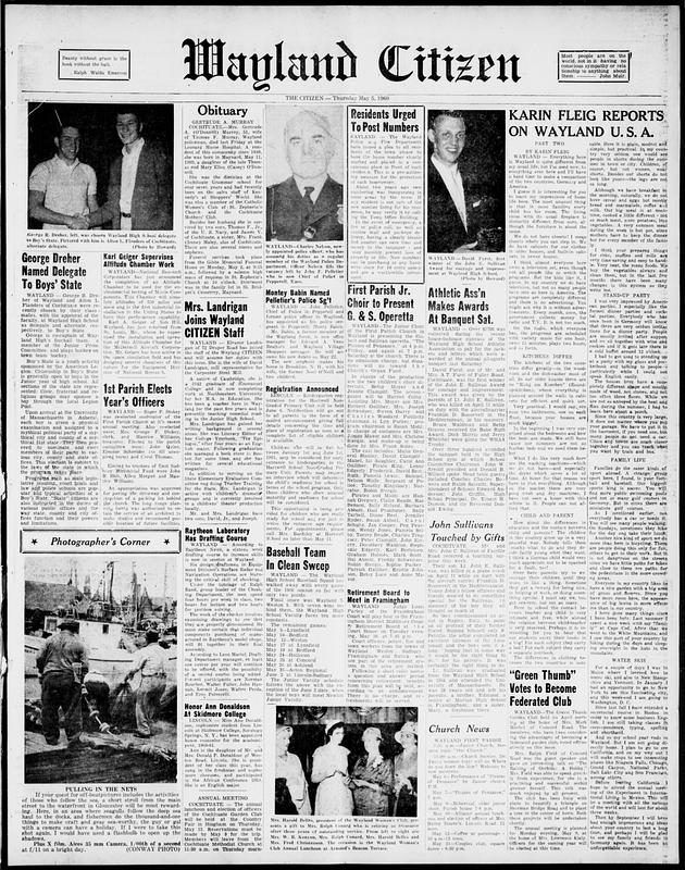 The Wayland Citizen. May 05, 1960 - Digital Commonwealth