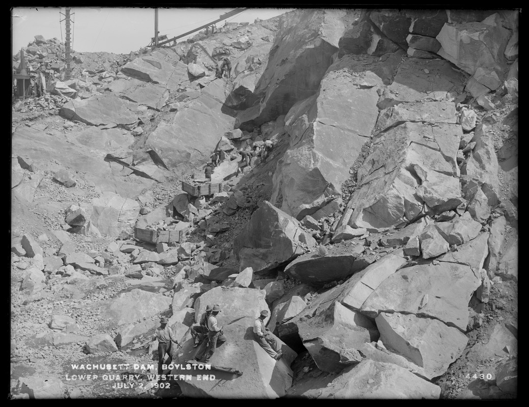 Wachusett Dam, lower quarry, westerly end, Boylston, Mass., Jul. 2 ...