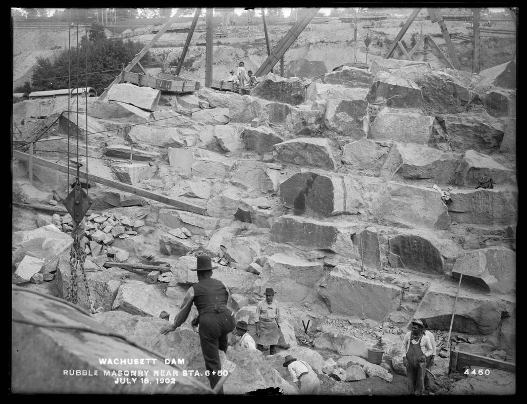 Wachusett Dam, rubble masonry, near station 6+50, Clinton, Mass., Jul ...