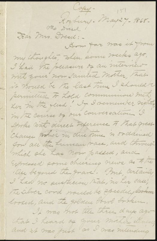 Letter from William Lloyd Garrison, Roxbury, [Mass.], to Anna Loring ...