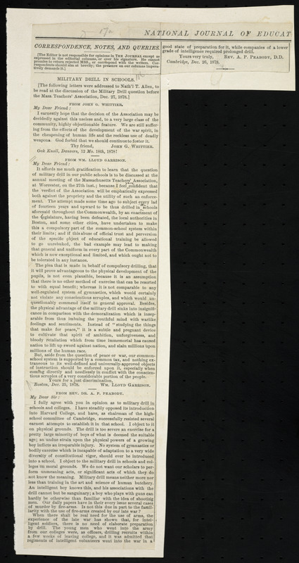 Letter from William Lloyd Garrison, Boston, [Mass.], to Nathaniel ...