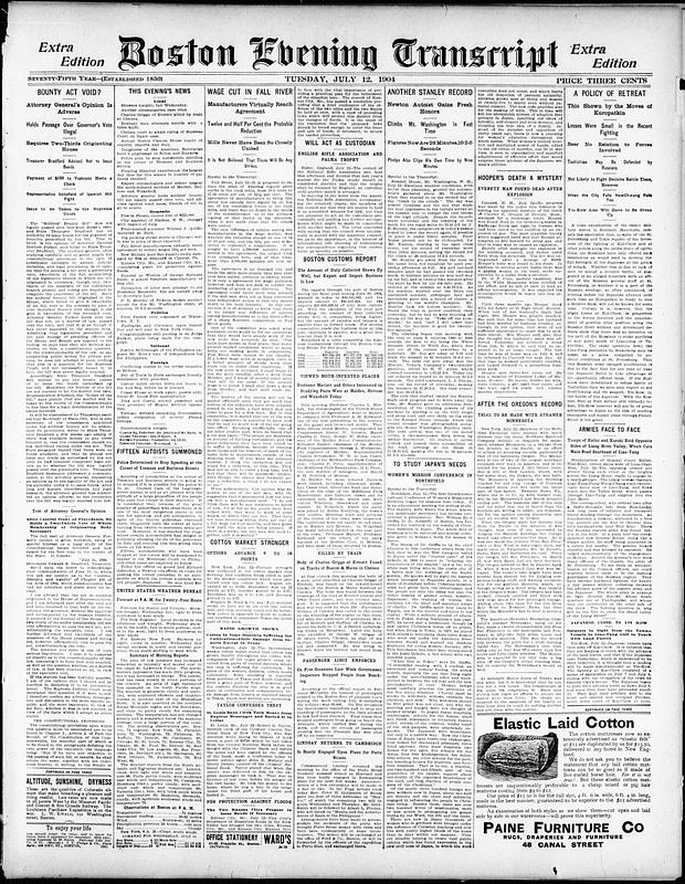 Boston Evening Transcript. July 12, 1904 - Digital Commonwealth