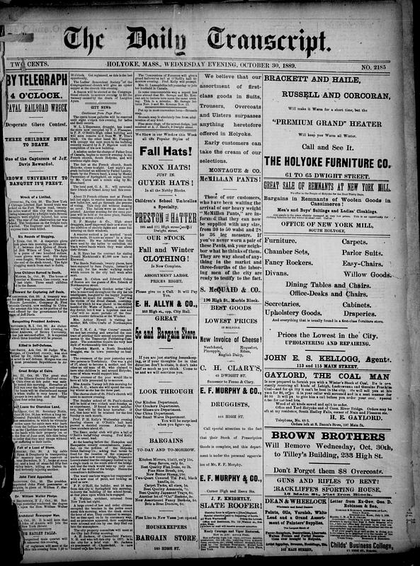The Daily Transcript. October 30, 1889 - Digital Commonwealth