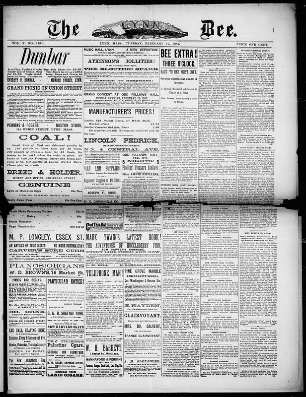 The Lynn Bee. February 17, 1885 - Digital Commonwealth