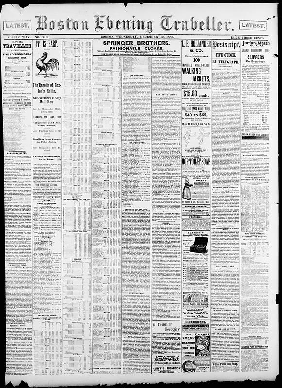 Boston Evening Traveller. December 12, 1888 - Digital Commonwealth