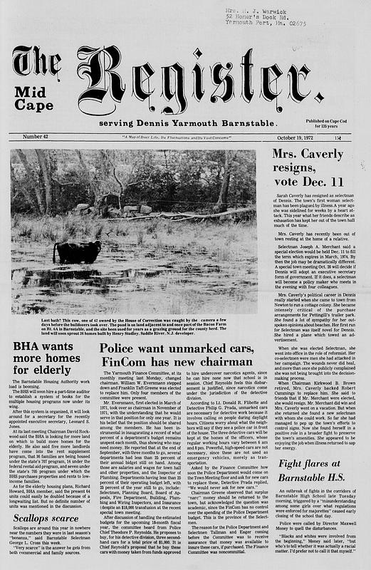 The Mid-Cape Register. October 19, 1972 - Digital Commonwealth