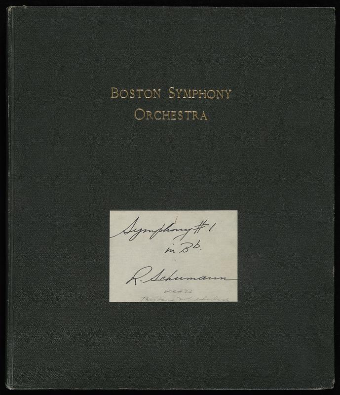 Symphony No. 1 in B-flat major, Op. 38, "Spring" - Digital Commonwealth