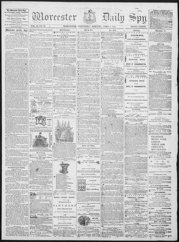 Worcester Daily Spy. April 05, 1865 - Digital Commonwealth