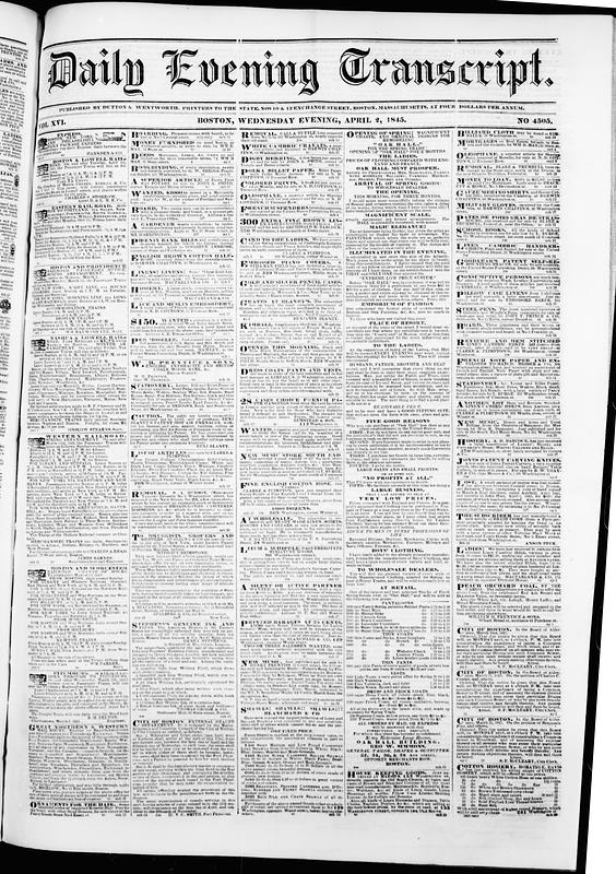 Daily Evening Transcript. April 02, 1845 - Digital Commonwealth