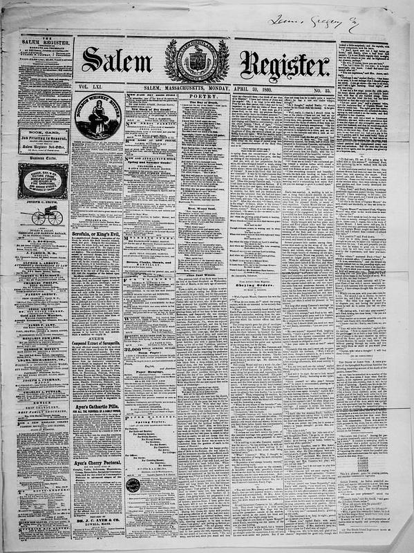 Salem Register. April 30, 1860 - Digital Commonwealth