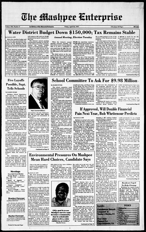 The Mashpee Enterprise. April 18, 1997 - Digital Commonwealth