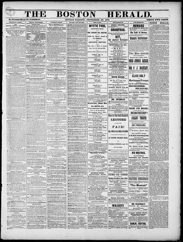 The Boston Herald. September 29, 1873 - Digital Commonwealth