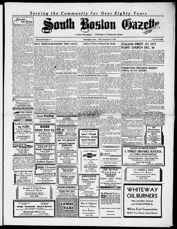 South Boston Gazette. December 09, 1955 - Digital Commonwealth