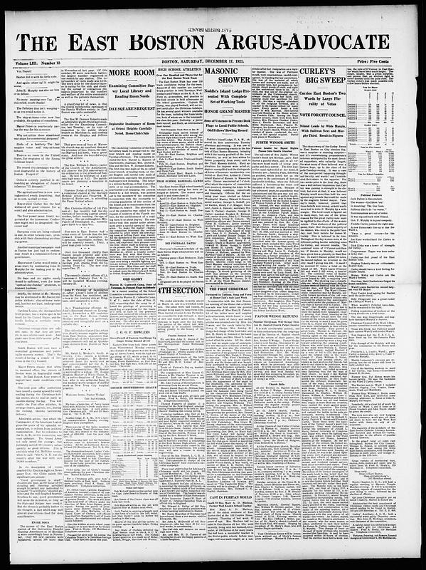 East Boston Argus-Advocate. December 17, 1921 - Digital Commonwealth