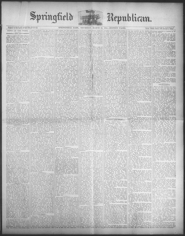 Springfield Weekly Republican. March 12, 1914 - Digital Commonwealth