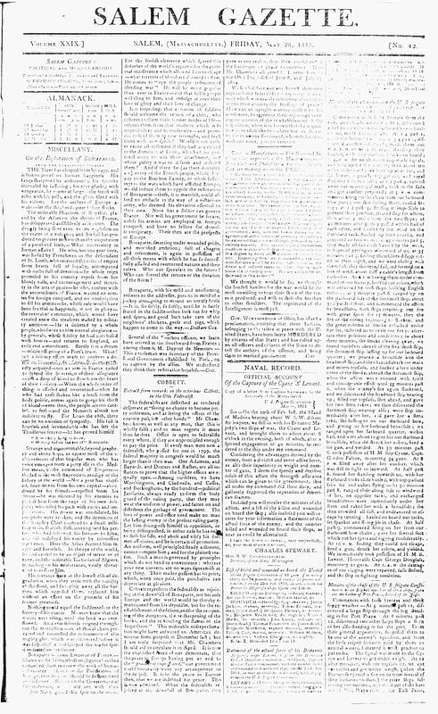 The Salem Gazette. May 26, 1815 - Digital Commonwealth