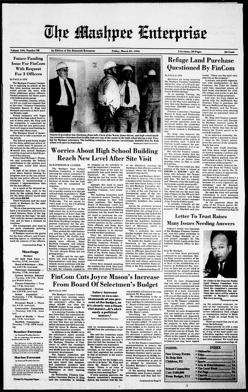 The Mashpee Enterprise. March 29, 1996 - Digital Commonwealth