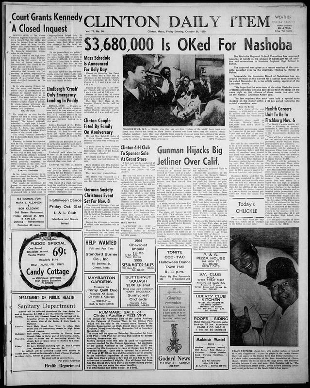Clinton Daily Item. October 31, 1969 - Digital Commonwealth