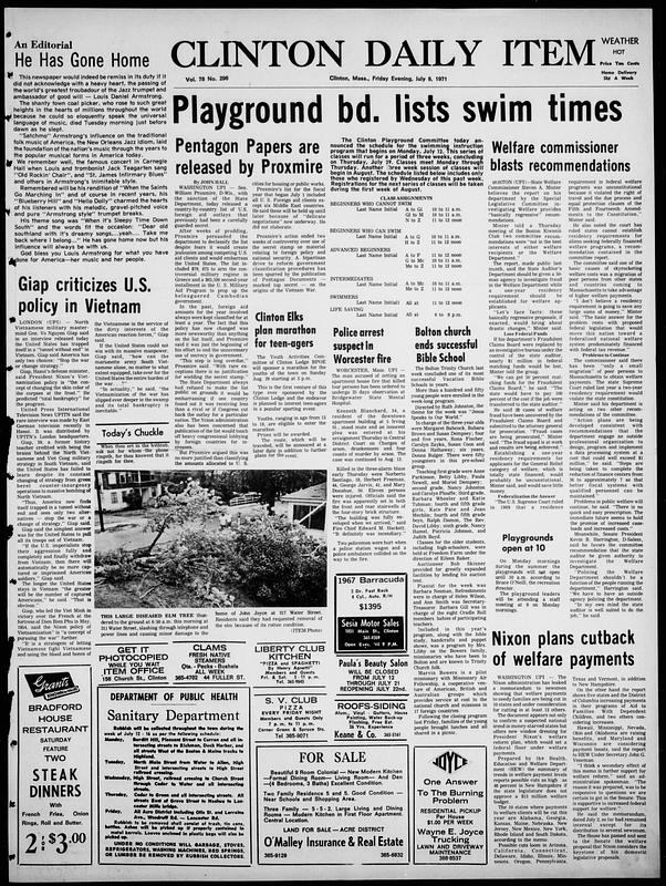 Clinton Daily Item. July 09, 1971 - Digital Commonwealth