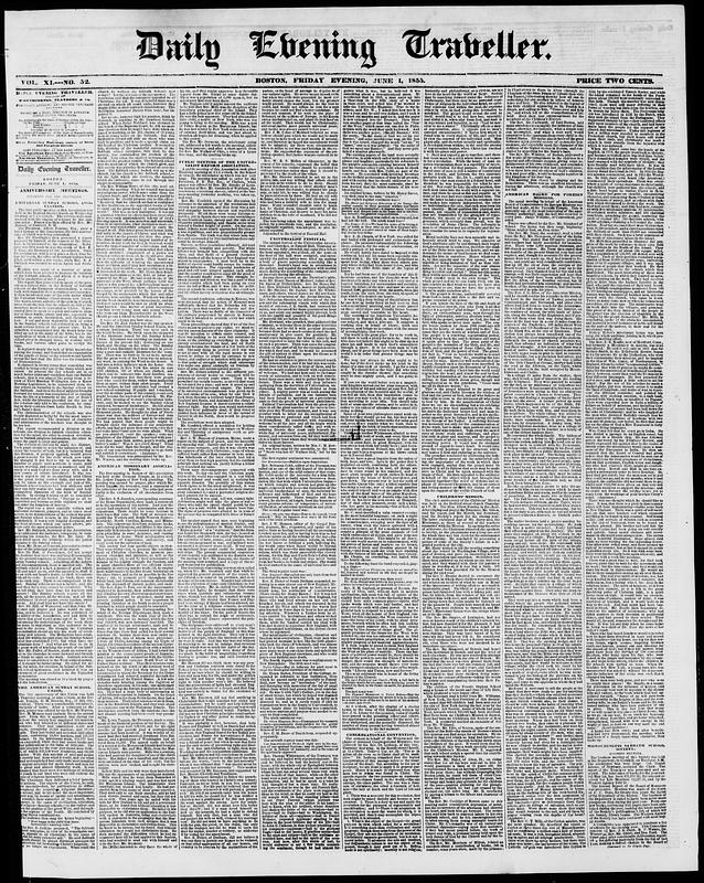 Daily Evening Traveller. June 01, 1855 - Digital Commonwealth