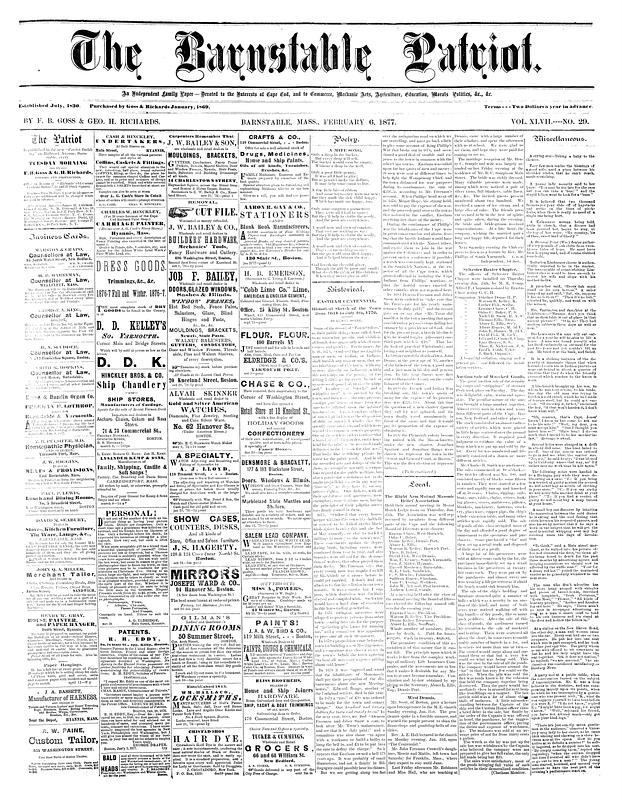 Barnstable Patriot. February 06, 1877 - Digital Commonwealth
