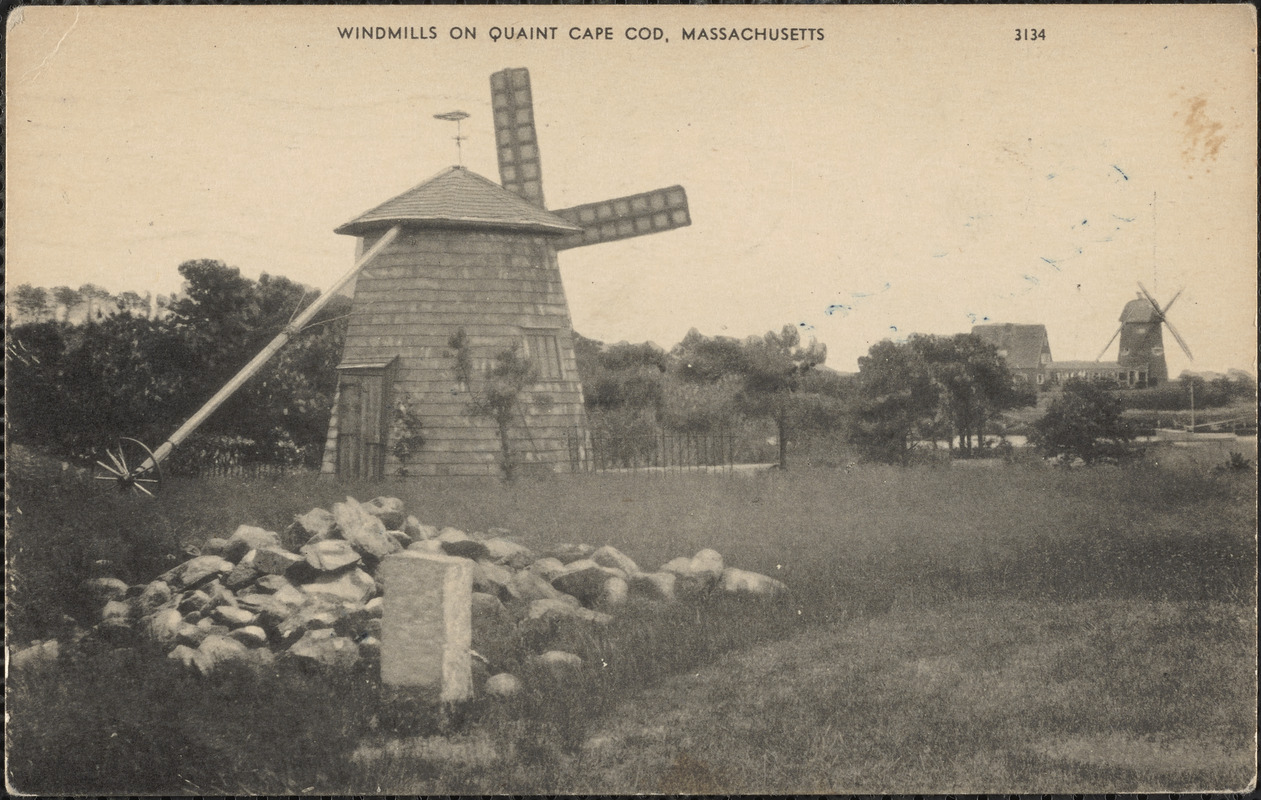Windmills on quaint Cape Cod, Mass. - Digital Commonwealth