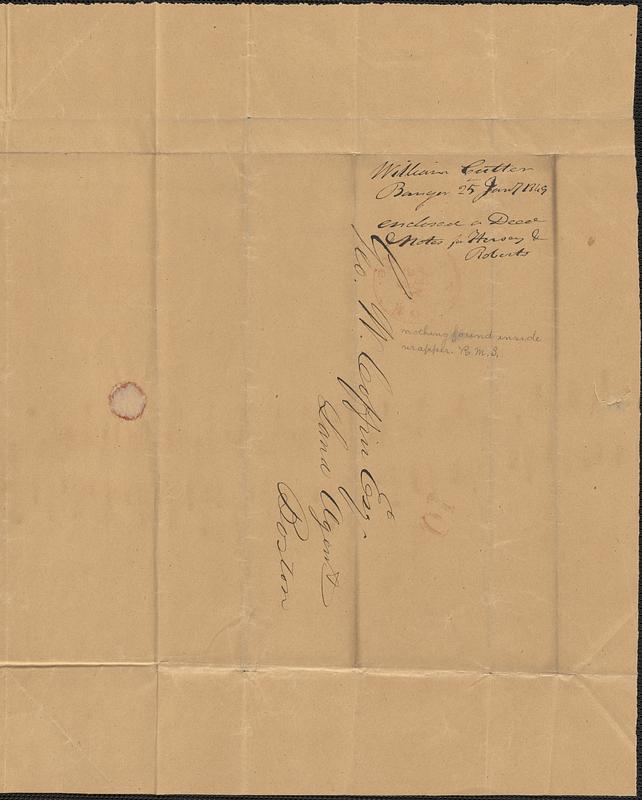 William Cutter to George Coffin, 25 January 1849 - Digital Commonwealth
