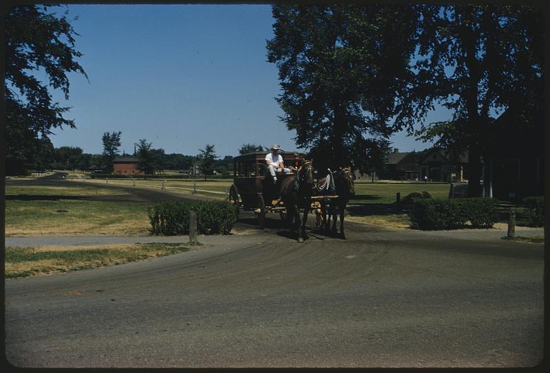 Horse-drawn carriage at Greenfield Village, Dearborn, Michigan ...