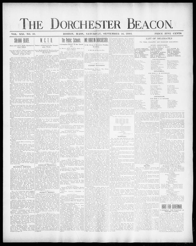 The Dorchester Beacon. September 16, 1893 - Digital Commonwealth