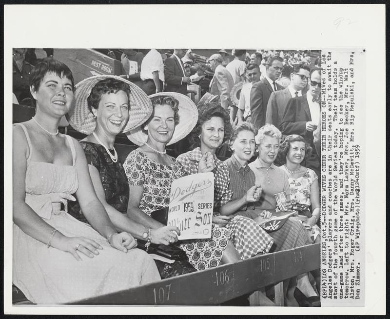 Dodger Wives Cheer Their Heroes On--Wives of Los Angeles Dodgers ...