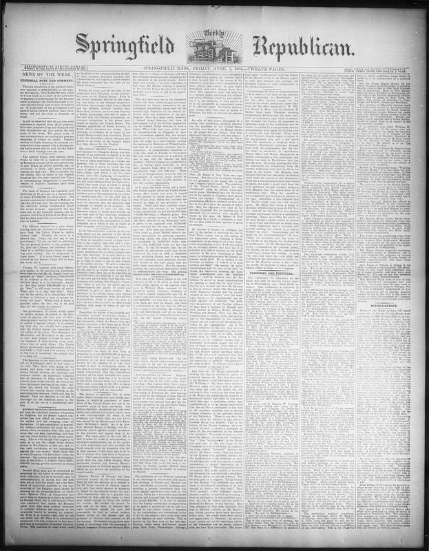 Springfield Weekly Republican - Digital Commonwealth